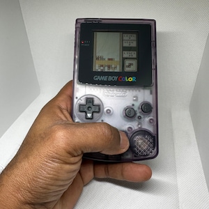 Authentic Nintendo Game Boy Gameboy Color Atomic Purple + New Screen ...