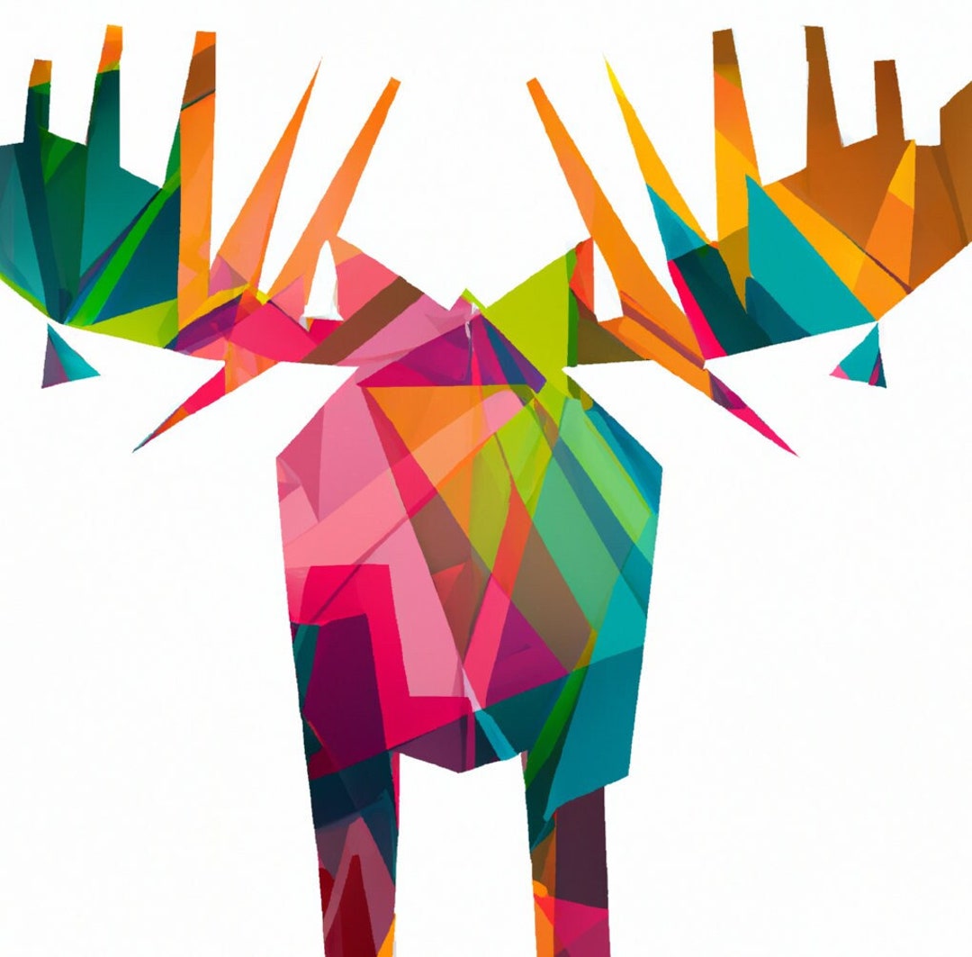 Moose Abstract Colorful Wall Art Digital Download - Etsy
