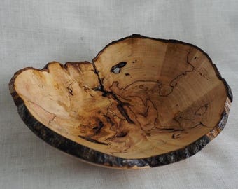 Large Live-edge Cherry Bowl 12 Natural Handmade Wooden Bowl Mid-century ...