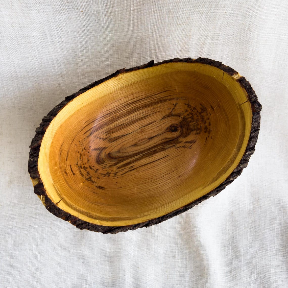 Extra Large Live-edge Honey Locust Bowl | 13" Natural Handmade Wooden ...