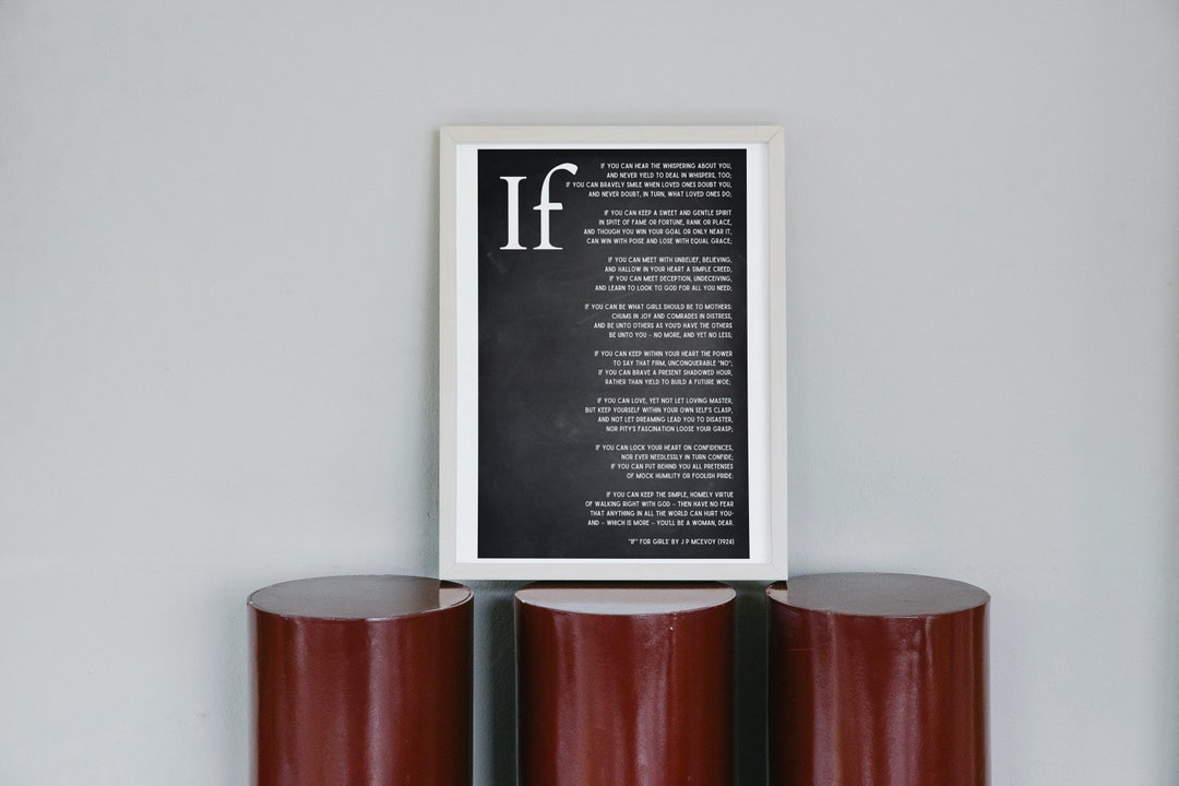 IF for Girls by JP Mcevoy - High Quality Print (poem) - Etsy