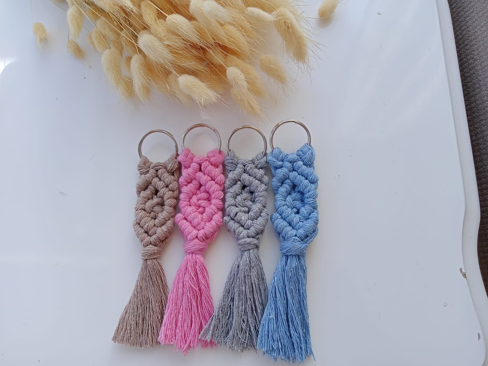 100 Pcs Keychain Boho Macrame Name Key Chain Wedding Favors ...