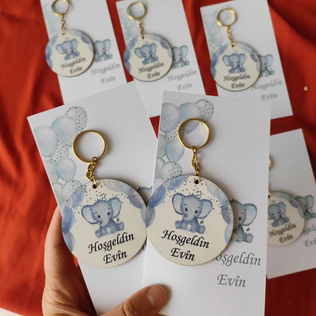 First Birthday Blue Keychain Gift, 1st Birthday Favors,baby Boy ...
