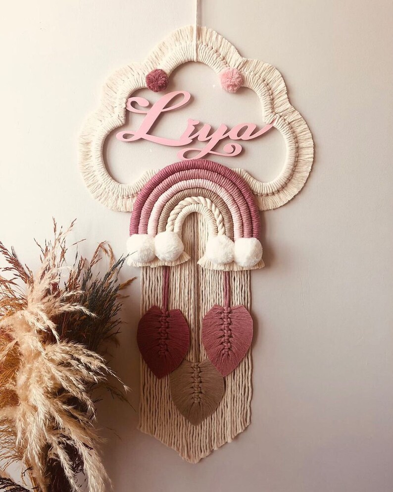 Personalized Macrame Boho Wall Decor Dream Catcher Macrame Door Sign ...