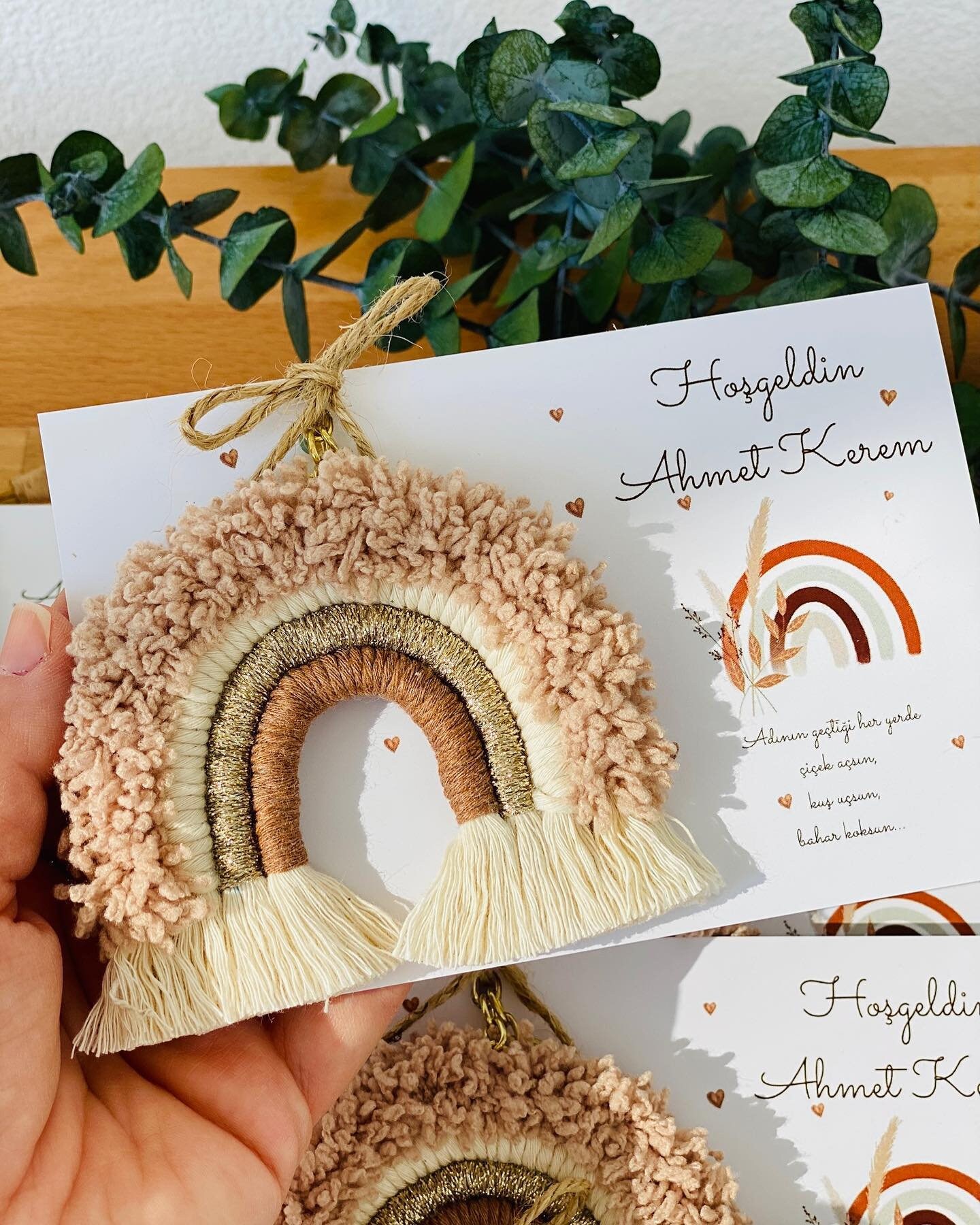 Rainbow Mini Macrame, Keychain Favors for Guest, Birthday and Baptism ...