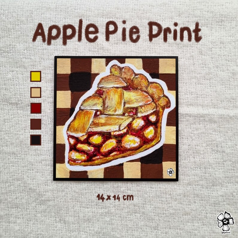 Print - "apple Pie" - Food Print - Kitchen Wall Art Print - Etsy