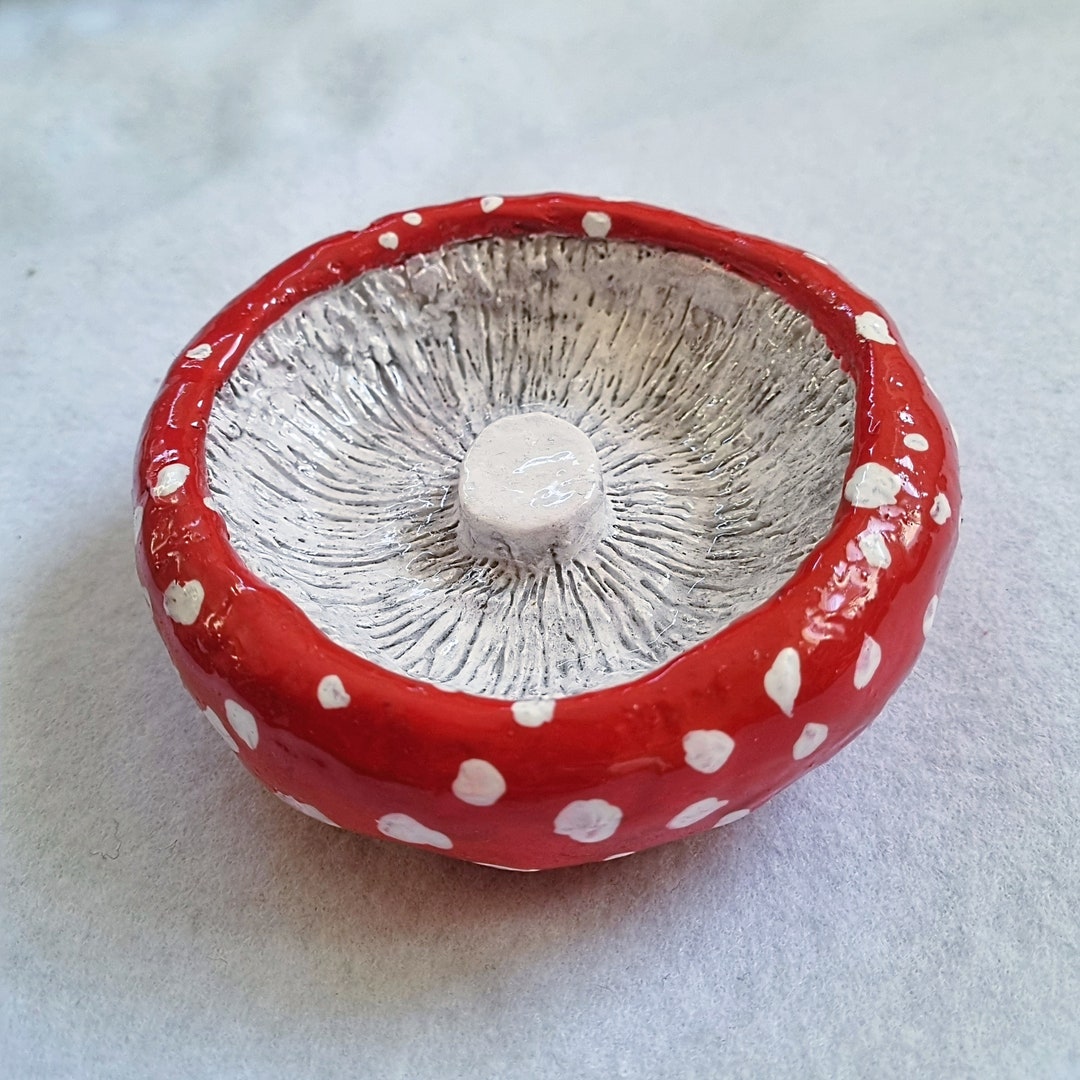 Mushroom Trinket Dish - Clay Sculpture | Mushroom Fungi Clay Trinket ...