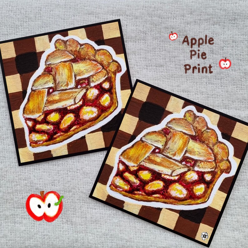 Print - "apple Pie" - Food Print - Kitchen Wall Art Print - Etsy