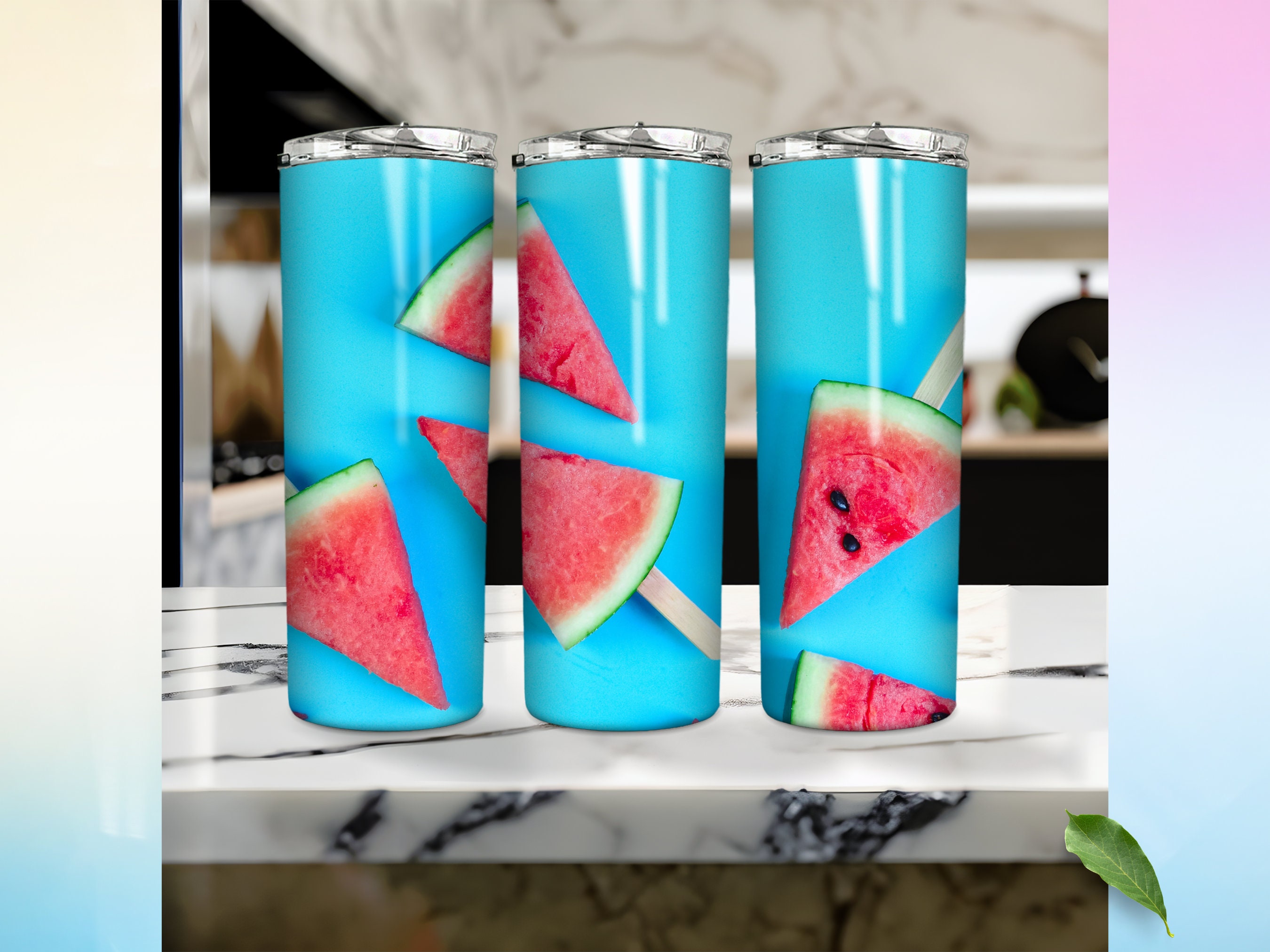 Skinny Tumbler Mockup | Set of 3 Thermal Cups White | Boho Wrap Around ...