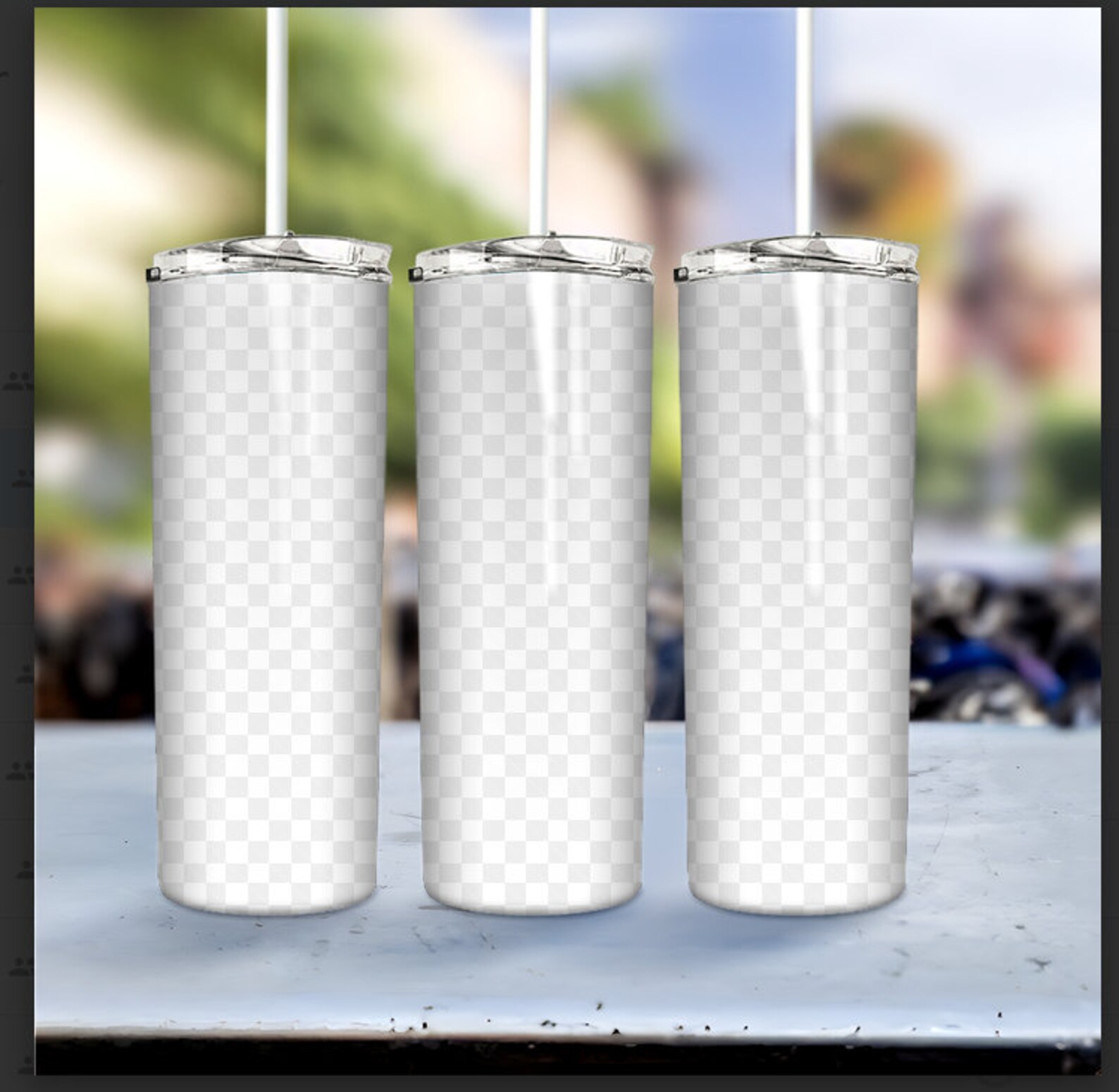 8 Different Background Skinny Tumbler Mockup | White Wrap Around Mock ...