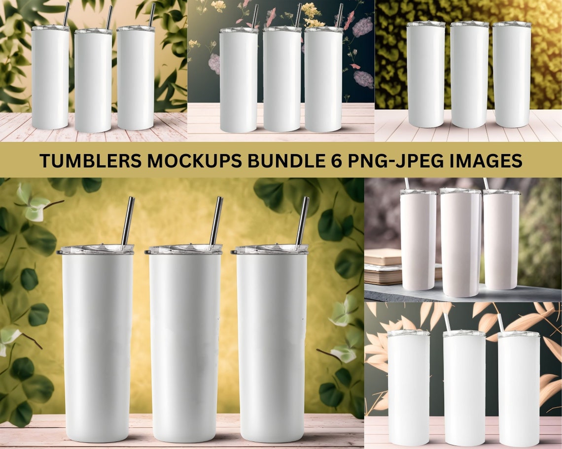 6 Png Different Tumblers Bundle 20z Mock up PNG File ,tumbler PNG File ...