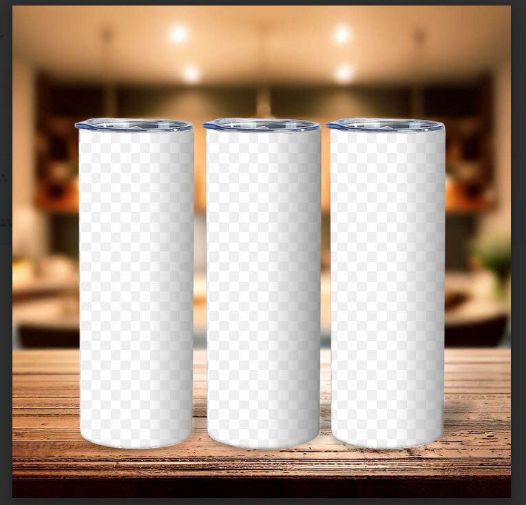 Mockup Skinny Tumbler | Thermal White Tumblers | Wrap Around Mock up ...