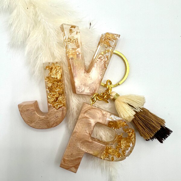 Resin Letter Keychain - Etsy