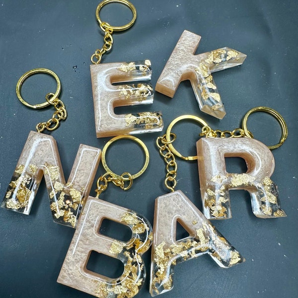 Resin Letter Keychain - Etsy
