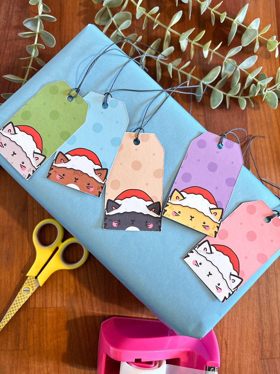 Cat Christmas Gift Tags Cute Kitten Themed Xmas Present Tags - Etsy