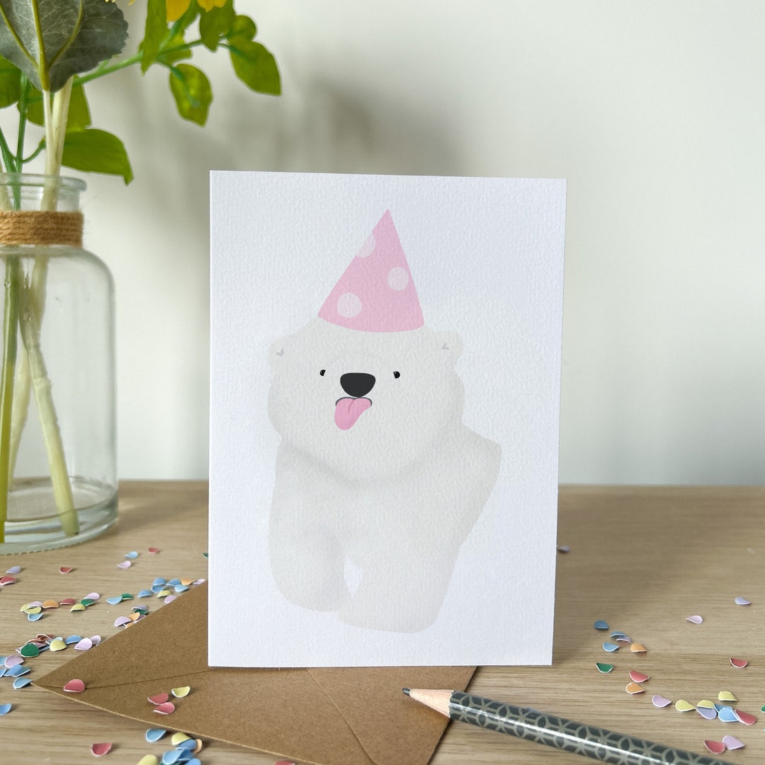 Polar Bear Birthday Card Cute Polar Bear Cub With a Hat for Boyfriend ...