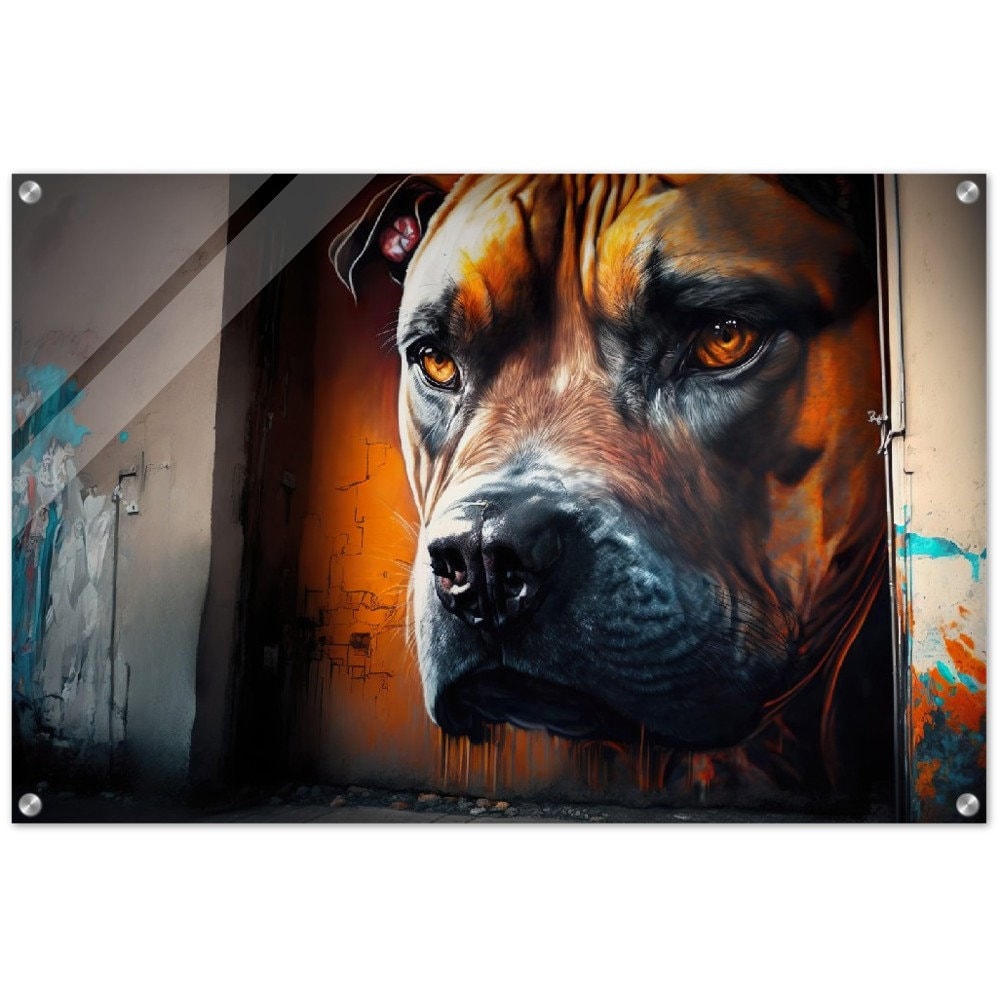 Graffiti Pitbull Acrylic Print | Wall Art | Pitbull | Wall Hanging ...