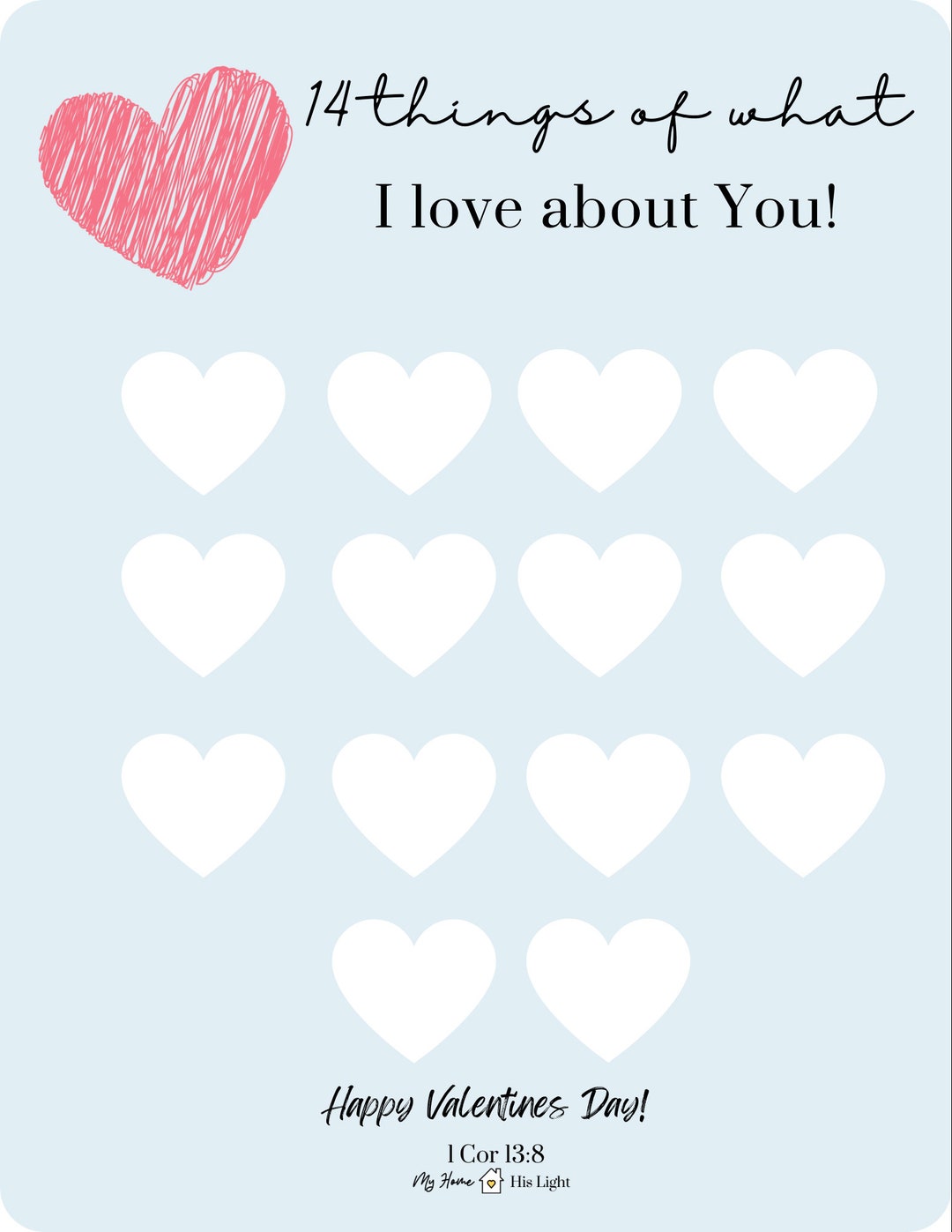 14 Things I Love About You! - Etsy