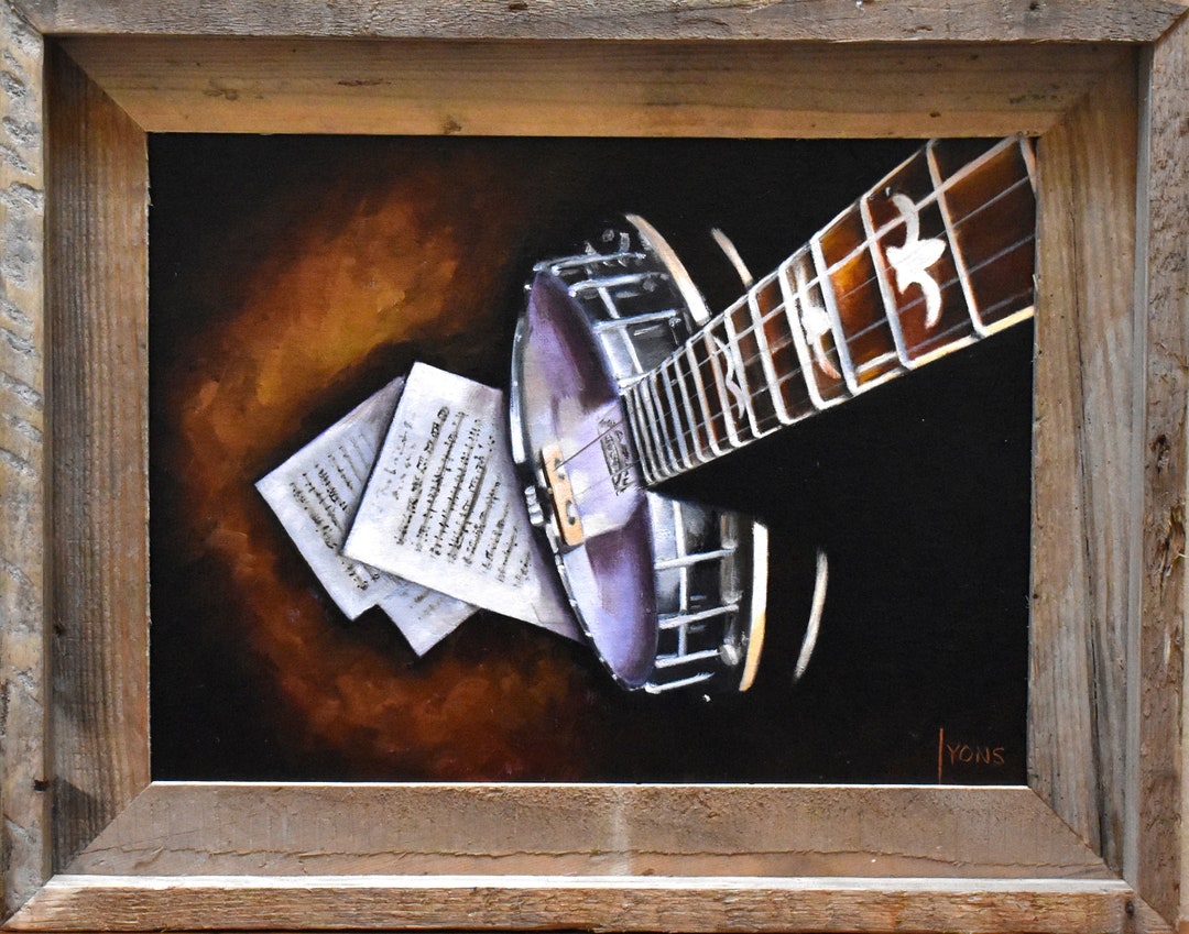 Banjo Artwork Gibson Banjo Banjo Oil Painting Bluegrass Instruments - Etsy