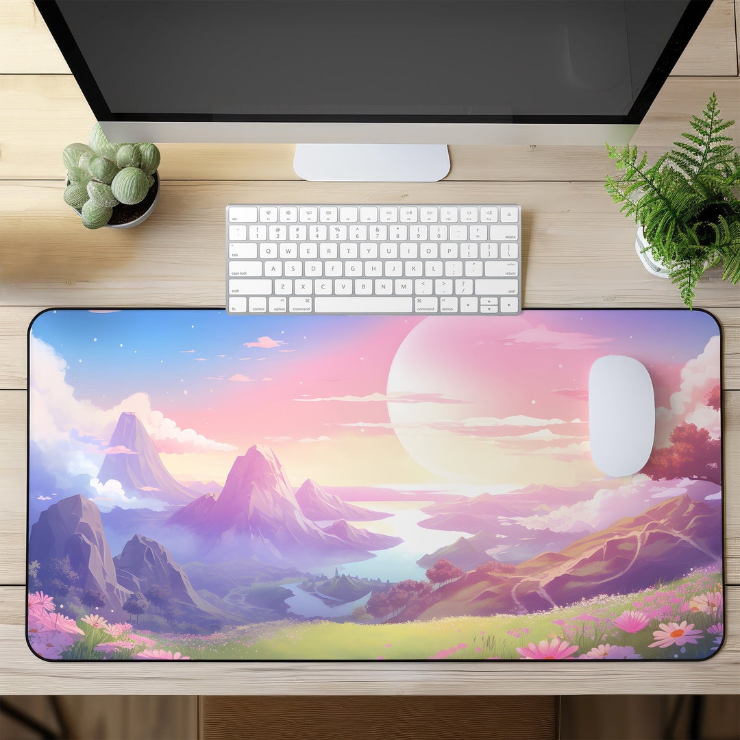 Anime Desk Mat, Dreamscape Art, XL Mouse Pad, Desk Aesthetic, Cute ...