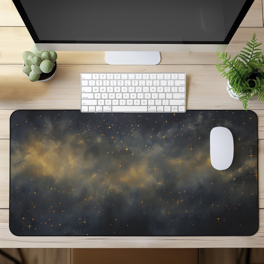 Medieval Night Sky Desk Mat: Stardust Office Decor, XL Mouse Pad - Etsy