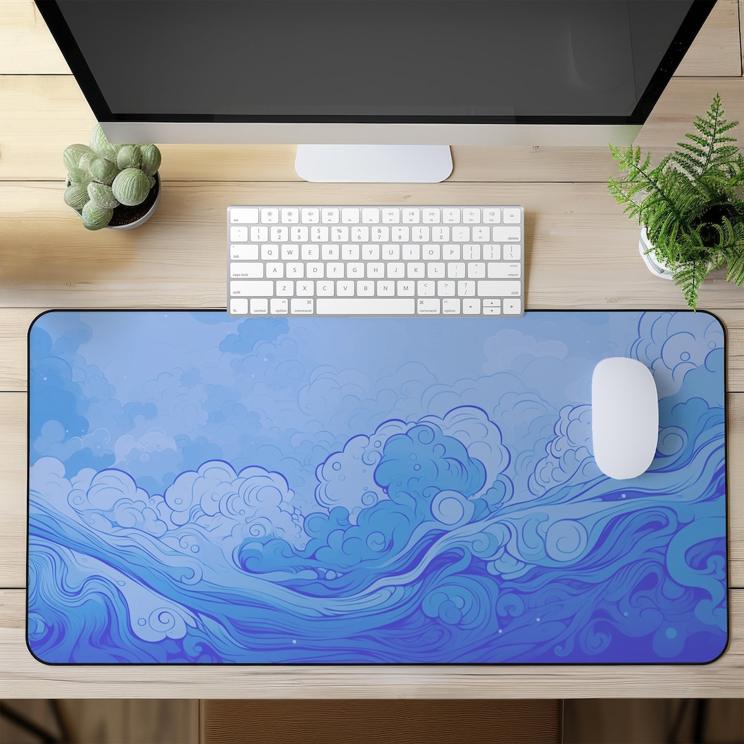 Primordial Ocean Desk Mat, Swirling Blue Neoprene Mousepad - Etsy