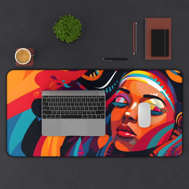 African Queen Desk Mat Black Women Afro Woman Black Art - Etsy