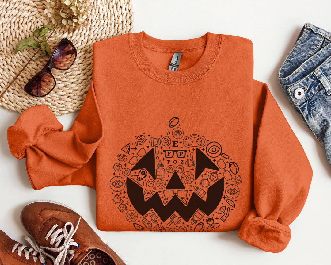 Halloween Optometry Pumpkin Sweatshirt: Eye Doctor Gift - Etsy