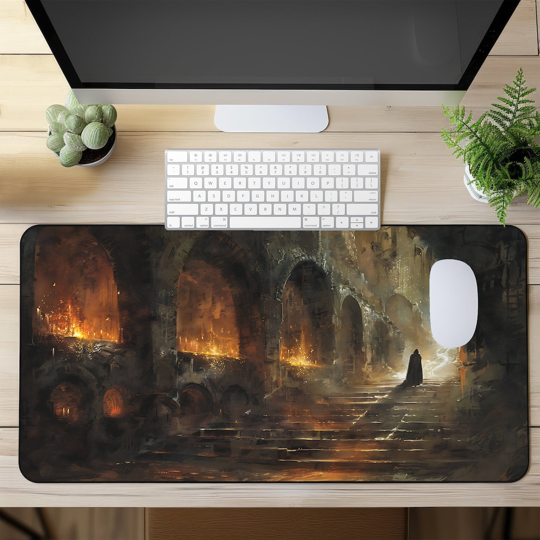 Warlock Desk Mat, Magic Playmat, Board Game Mat, CCG Playmat, Card Game ...