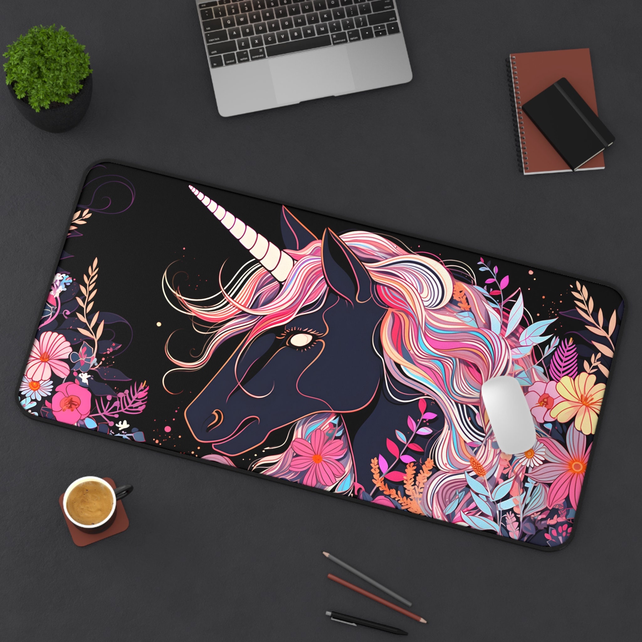 Magical Unicorn Desk Mat Unicorn Decor XL Mouse Pad Cute - Etsy
