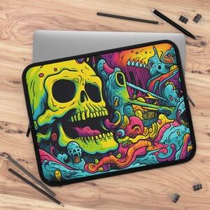 Skull Laptop Sleeve, Psychedelic, Neon, Macbook, Trippy Art, Tech ...
