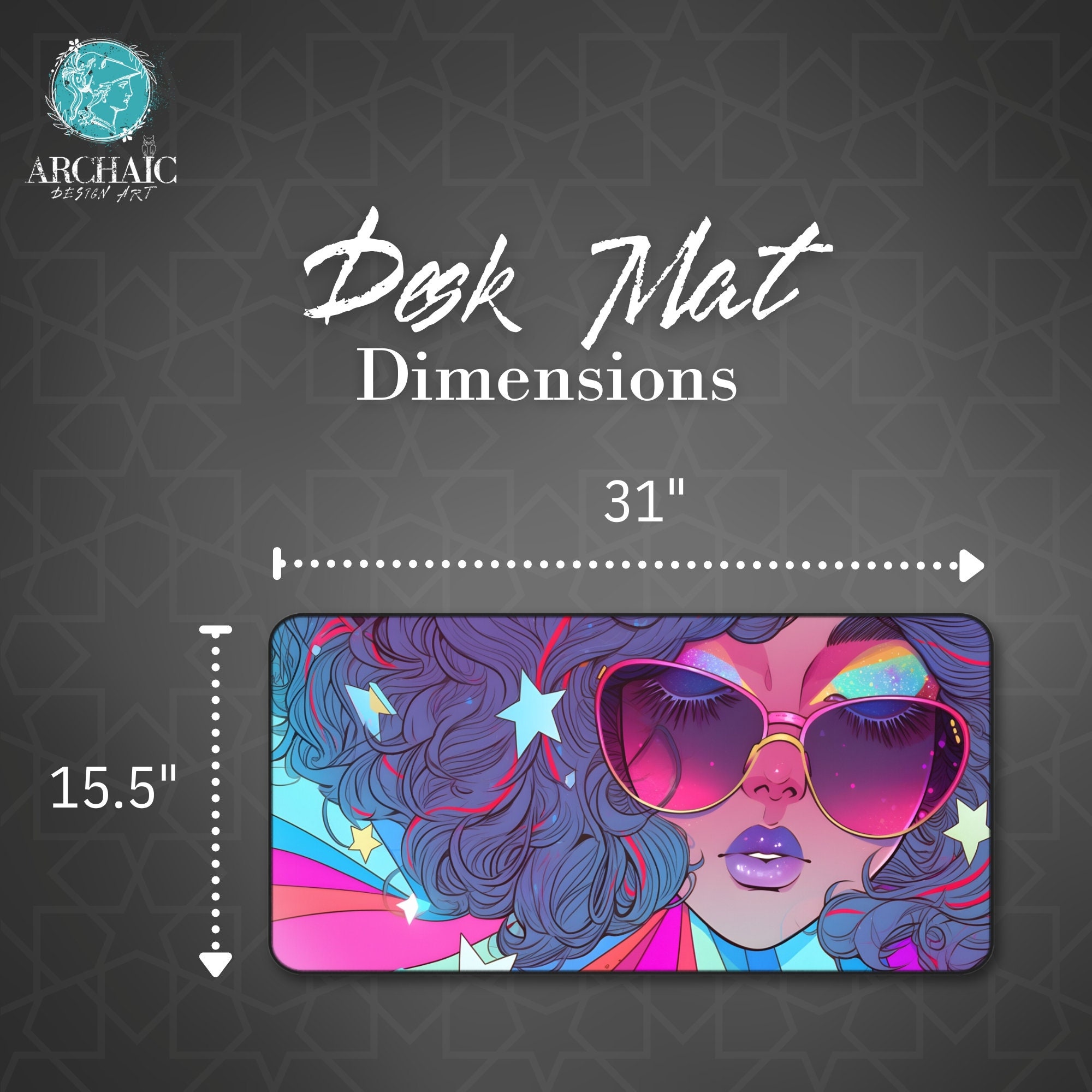 Disco Anime Desk Mat, Retro Rainbow Vibes, XL Mouse Pad, Desk Mat ...