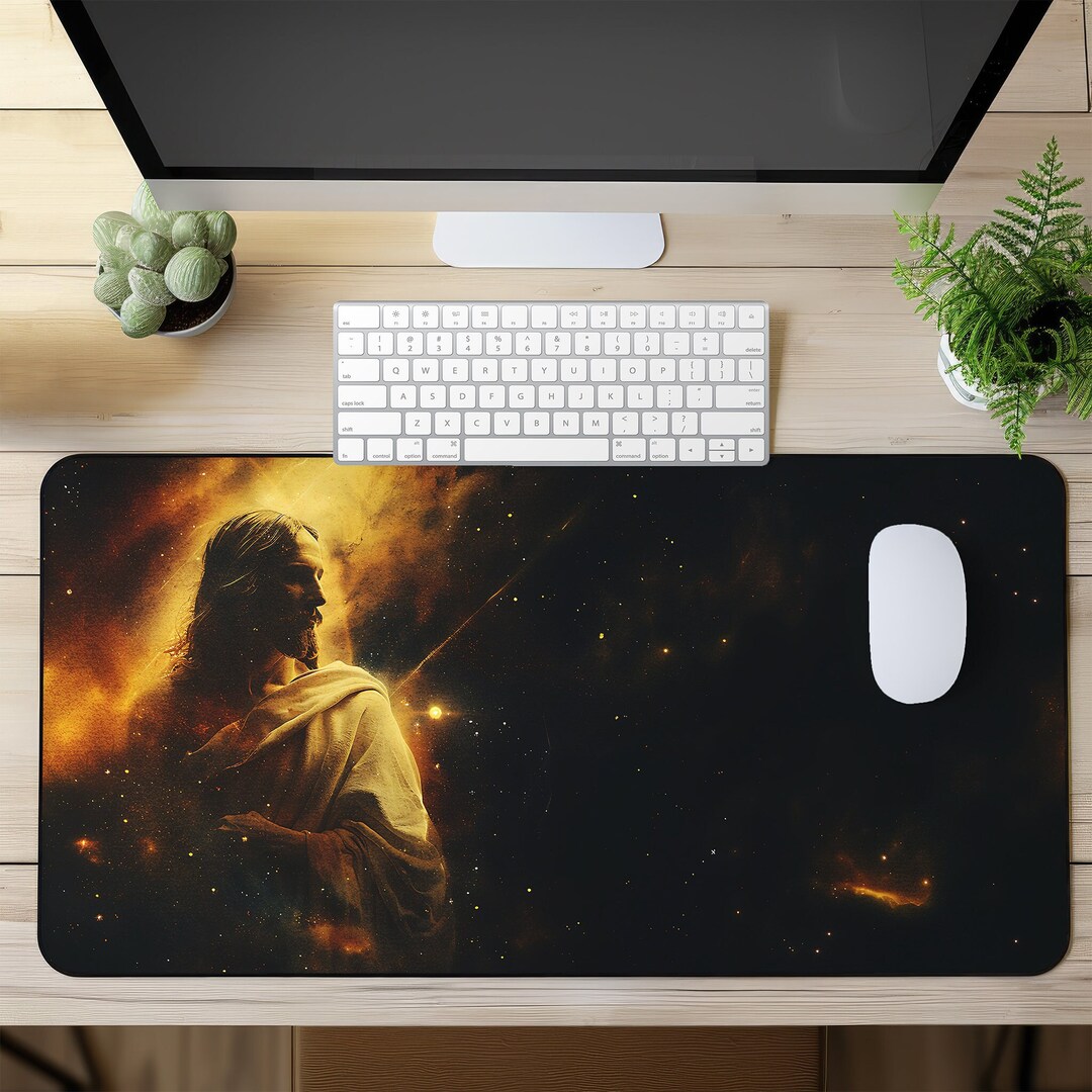 Jesus Christ Desk Mat, Christian Catholic Faith Desk Mat, Cute Desk Mat ...