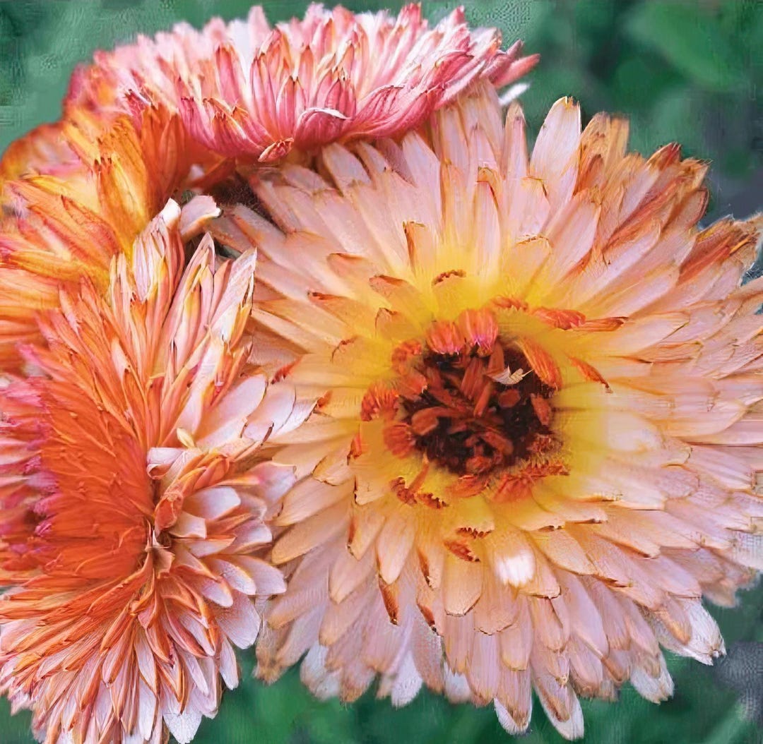25 Strawberry Orange Calendula Flower Seeds, Heirloom Edible Flower ...