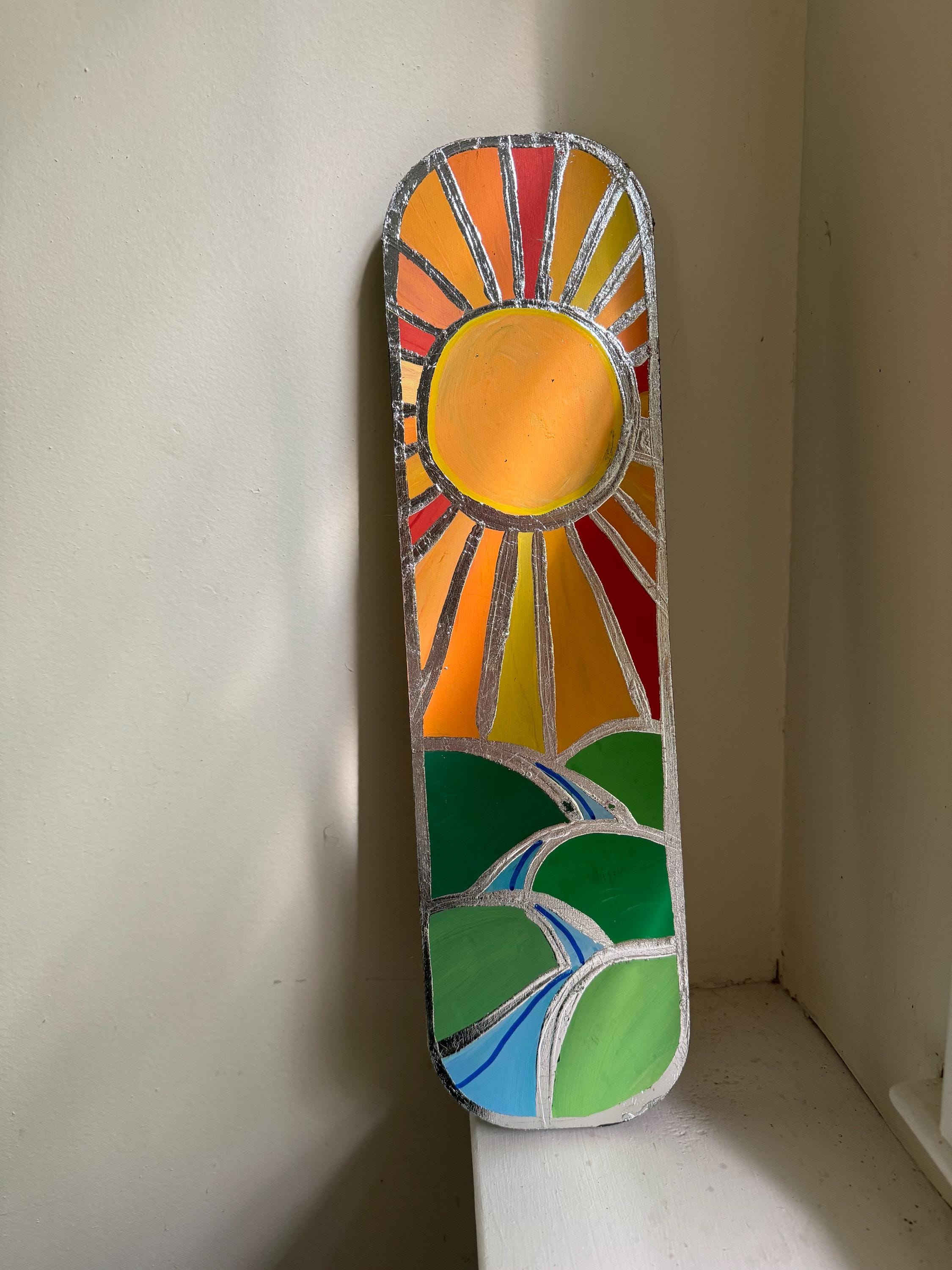 Sun Faux Stained Glass Acrylic Painting - Etsy