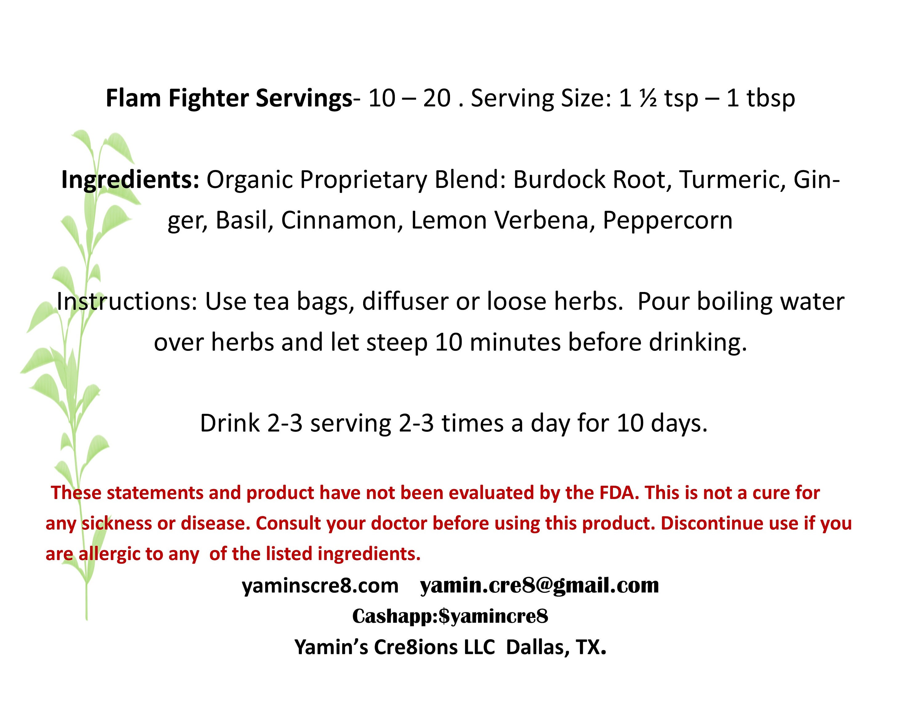 Inflammation Tea Kit and Tincture flam Fighter AR - Etsy