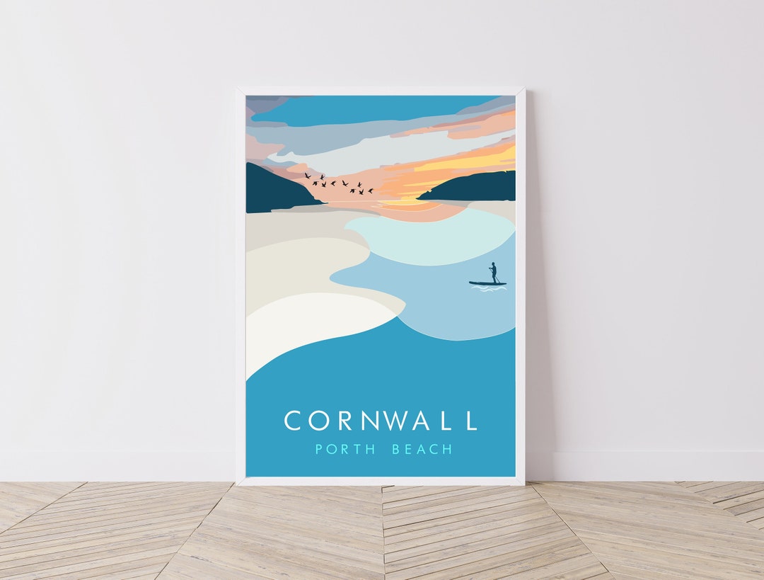 Porth Beach Cornwall Print Cornwall Art Cornwall Prints - Etsy UK