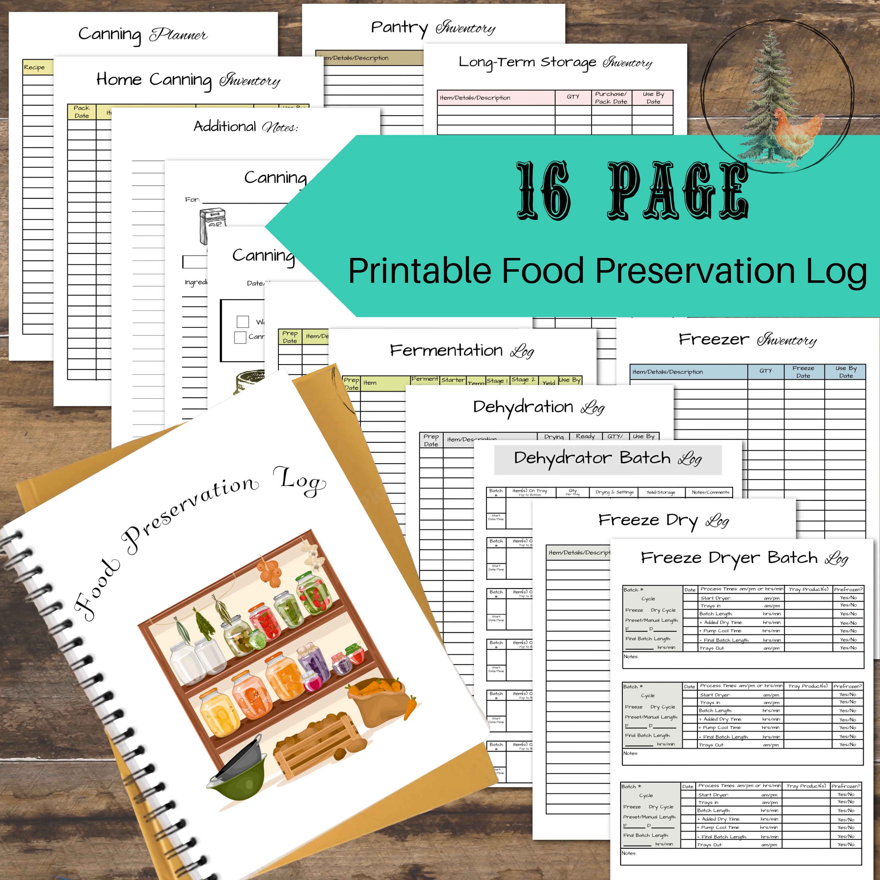 15 PAGE Food Preservation Log | Digital Download - PDF | Canning ...
