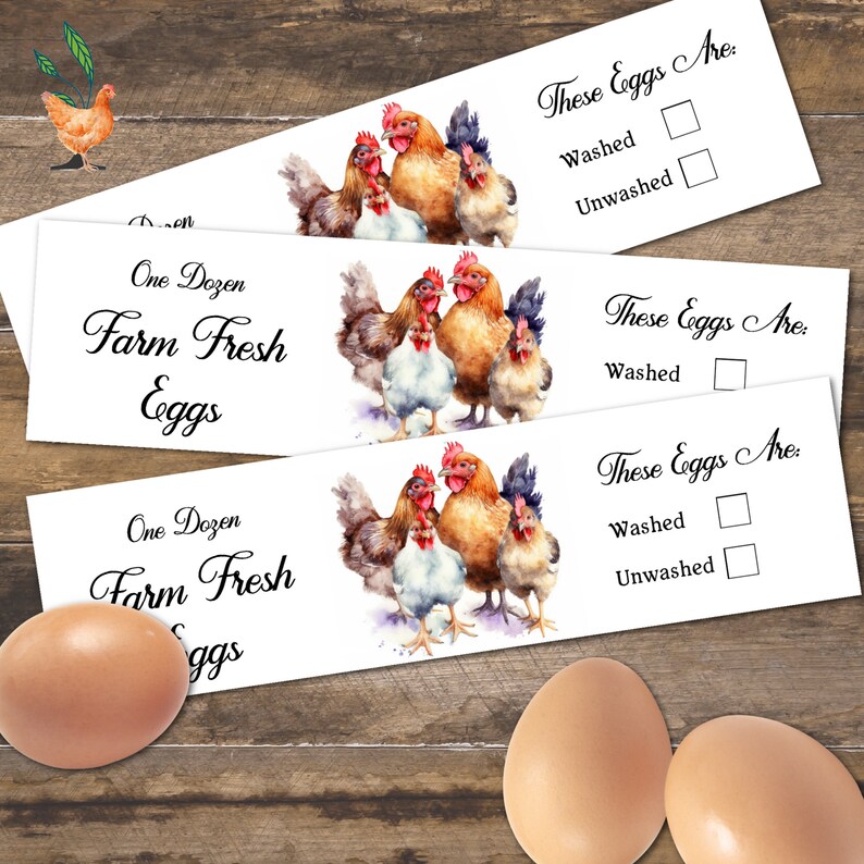 Flock of Chickens Egg Carton Label: Printable Egg Sticker (PDF) - Etsy