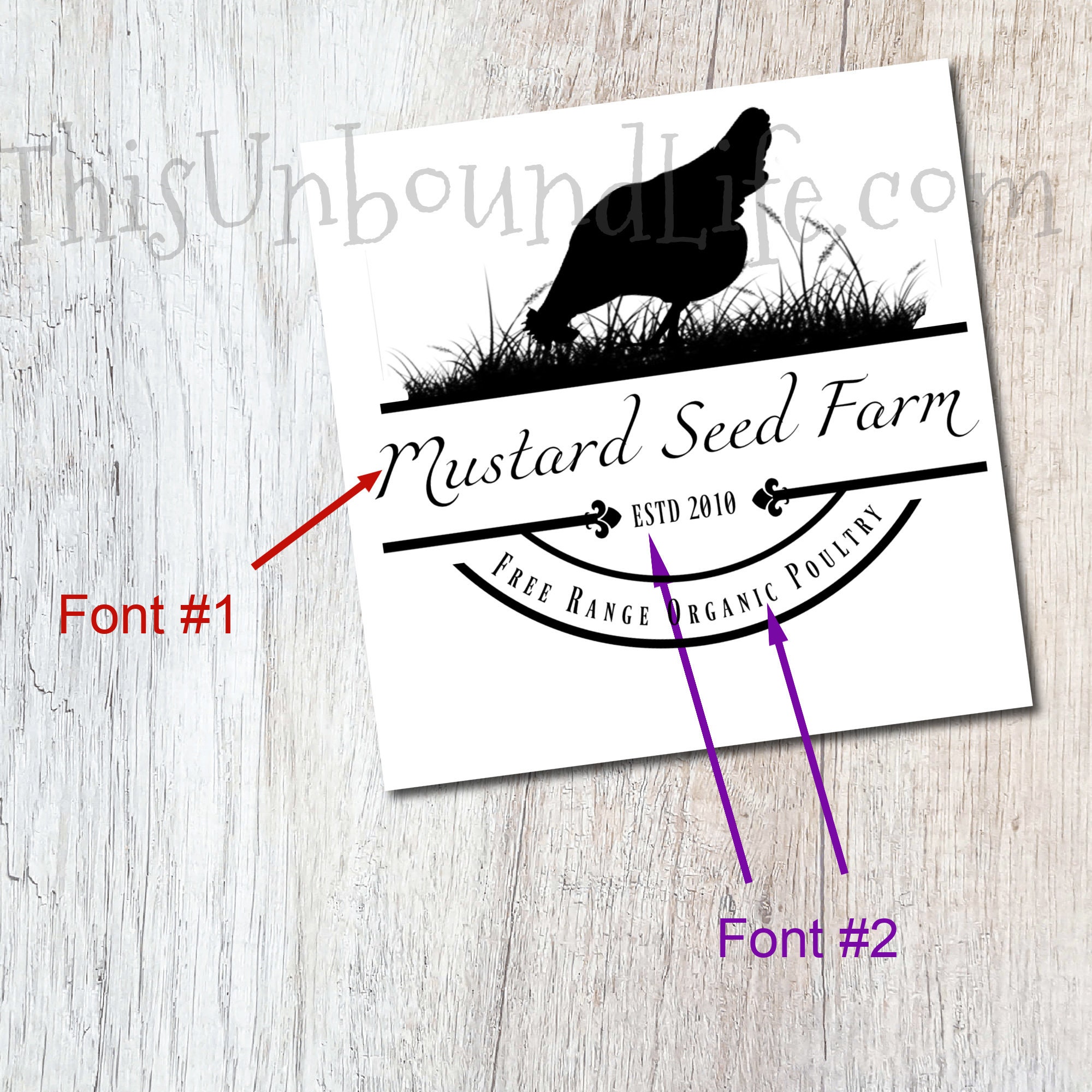 Grazing Chicken Logo, Free Range Chicken Logo, Homestead Logo, Pre-made ...