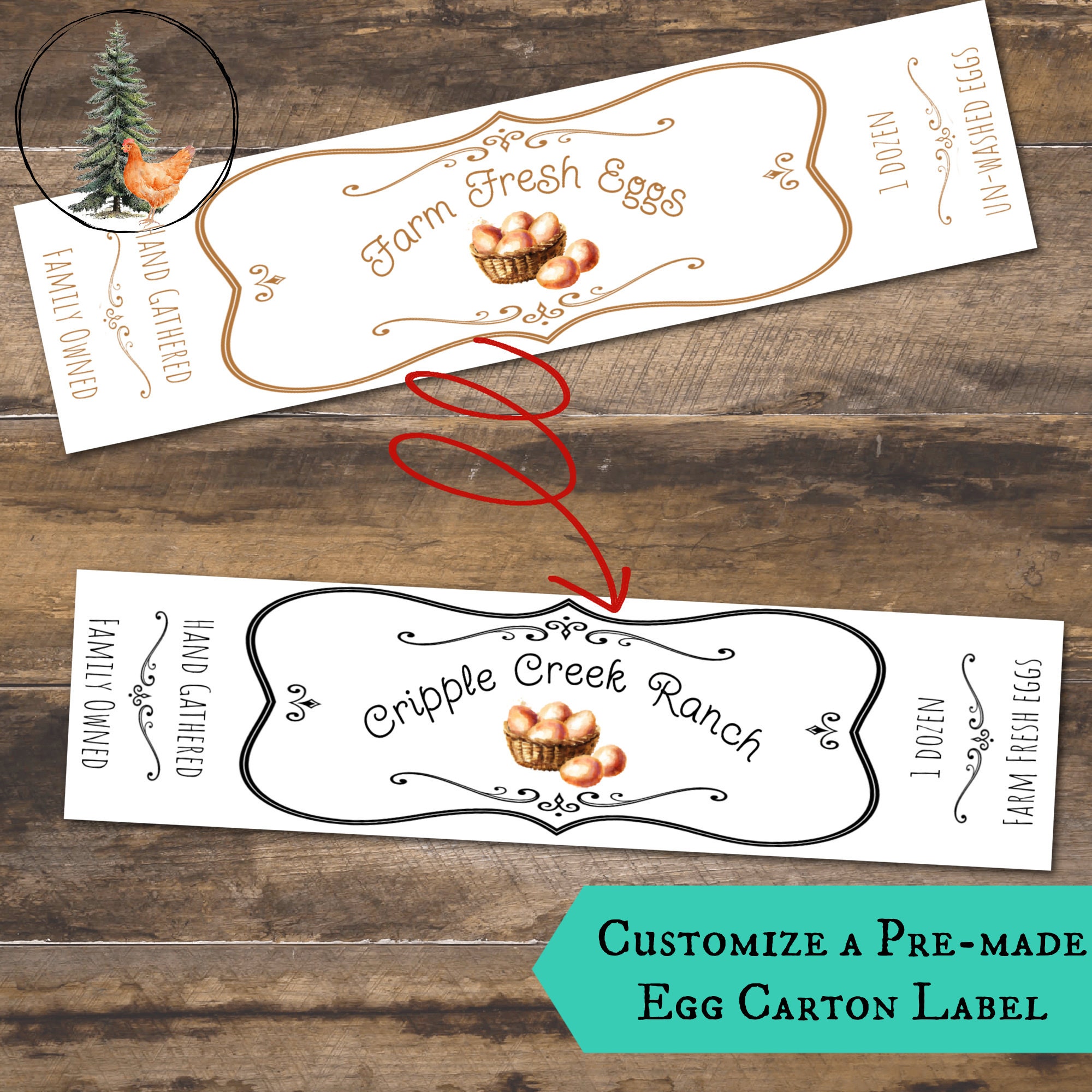 Customize a Pre-made Egg Carton Label Custom Add On - Etsy