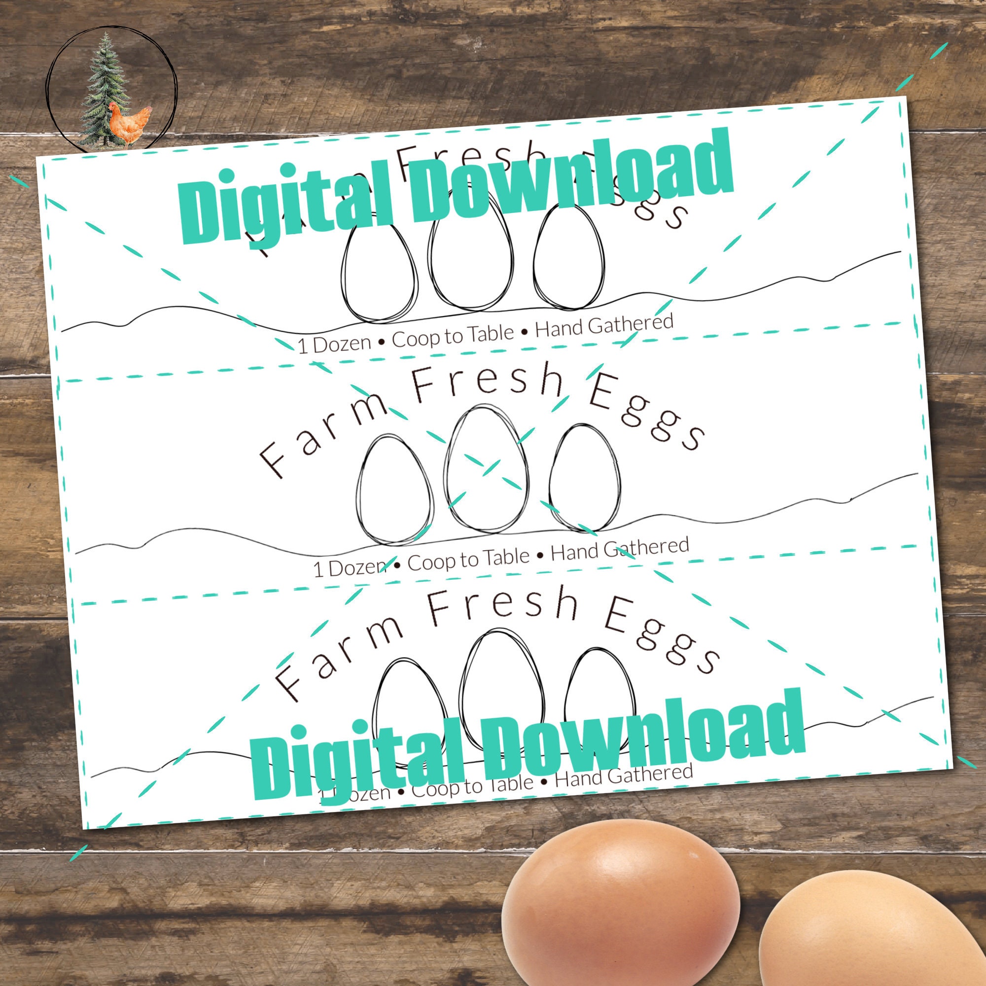 Line Drawn Minimalist Printable Egg Carton Label, Digital Download JPEG ...