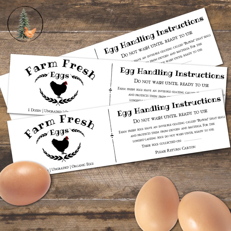 Blk Chicken, Black & White Printable Egg Carton Label, Digital Download ...