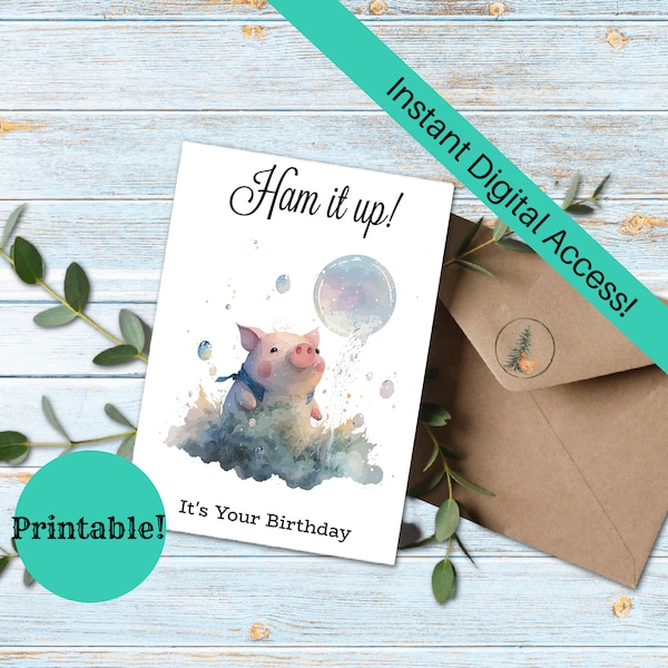 Funny Pig Birthday Cards - Etsy
