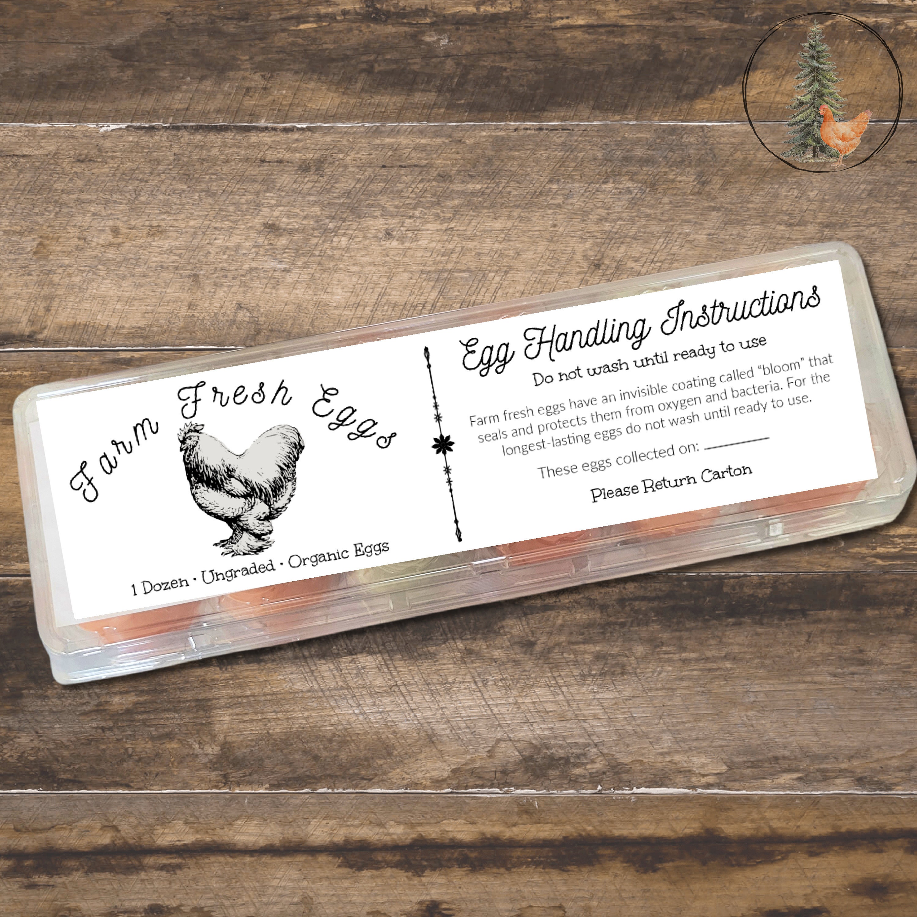 Fluffy Chicken Egg Carton Label Printable Digital Download JPEG/PNG/PDF ...