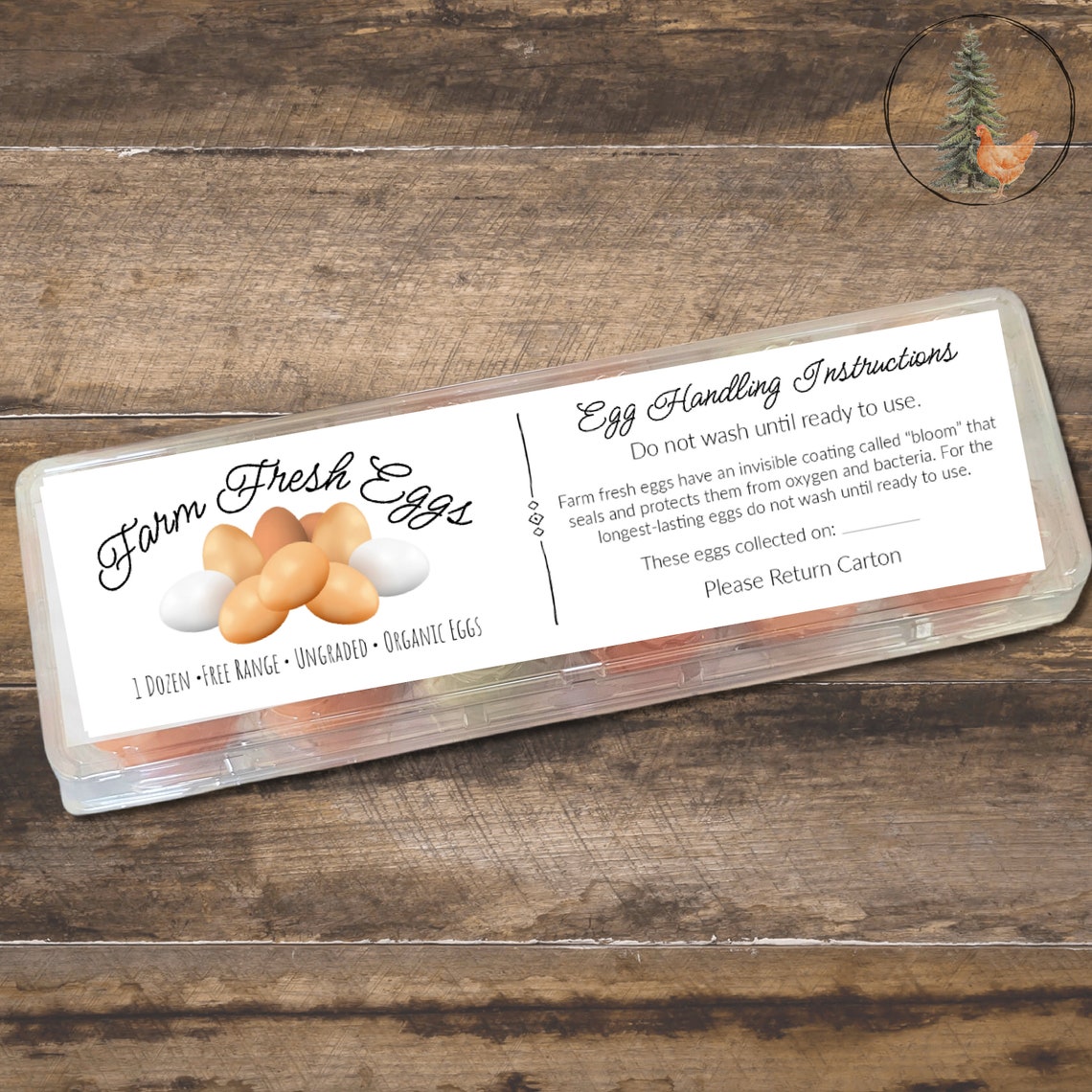 Farm Fresh Eggs Printable Egg Carton Label, Digital Download JPEG/PNG ...
