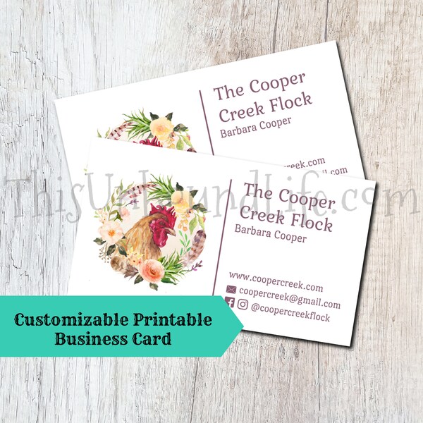 Wreath Business Cards - Etsy