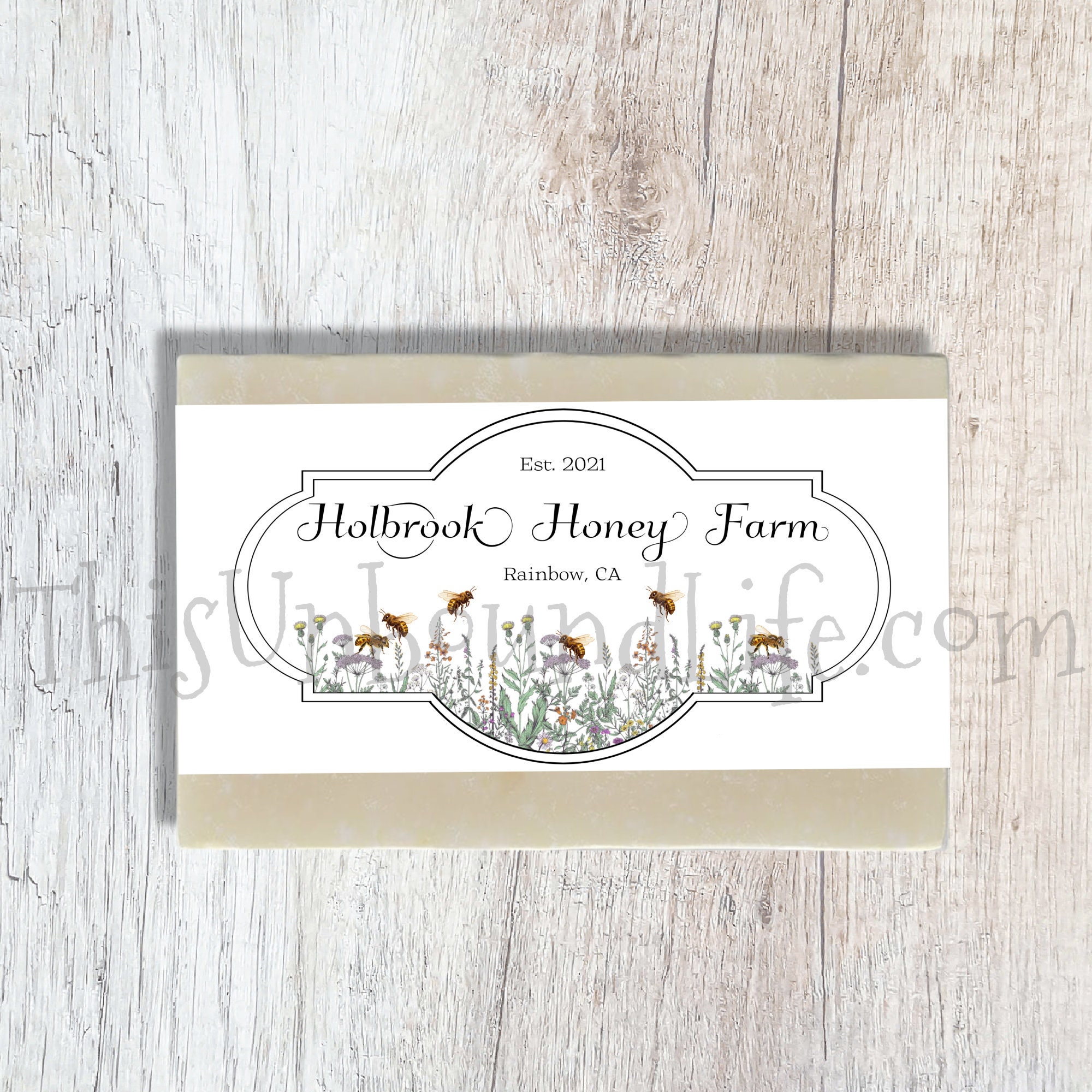 Floral Border Apiary Logo, Homestead Logo, Pre-made Logo, Custom Farm ...