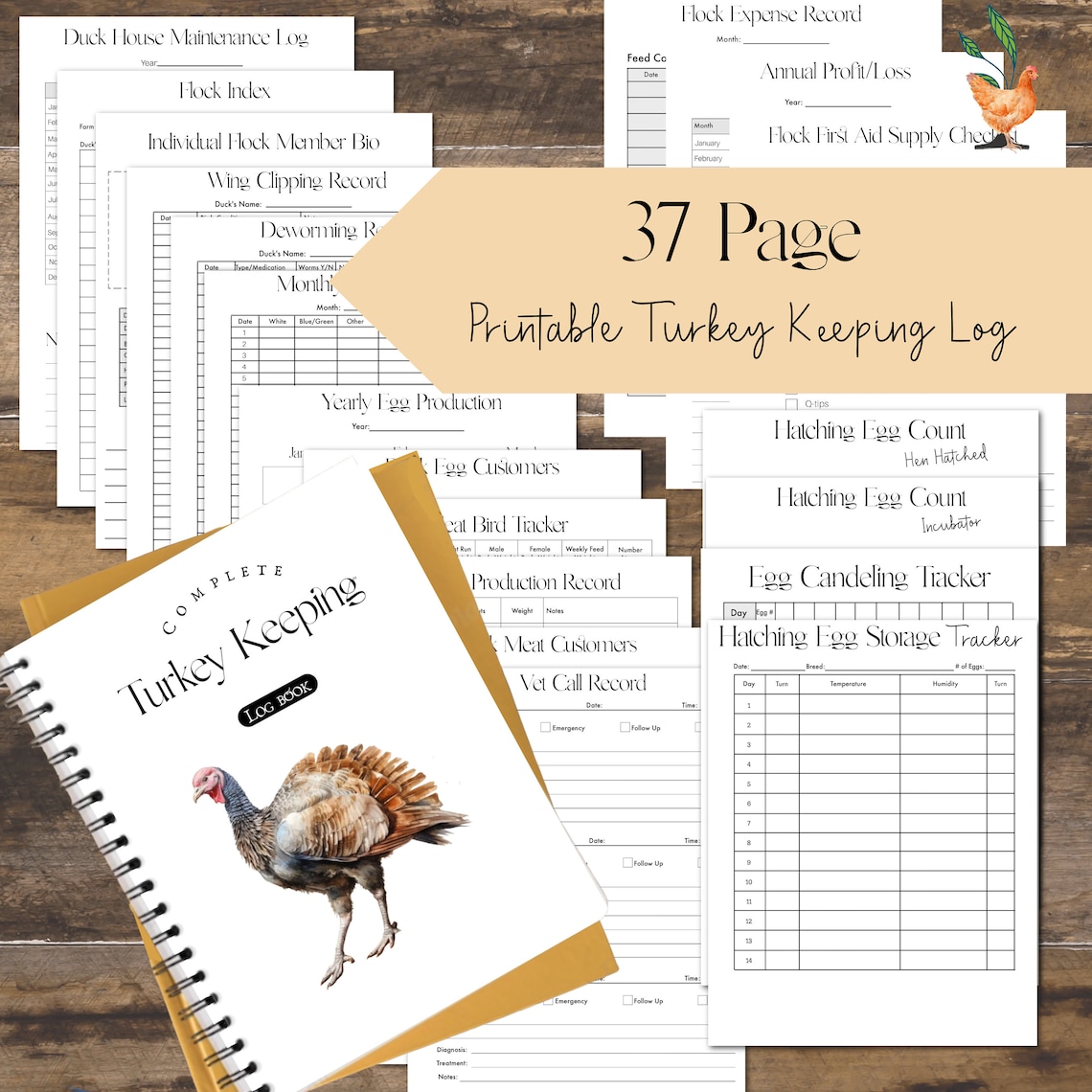 Turkey Keeping Log Book: 37-page Homestead Management (digital Download ...
