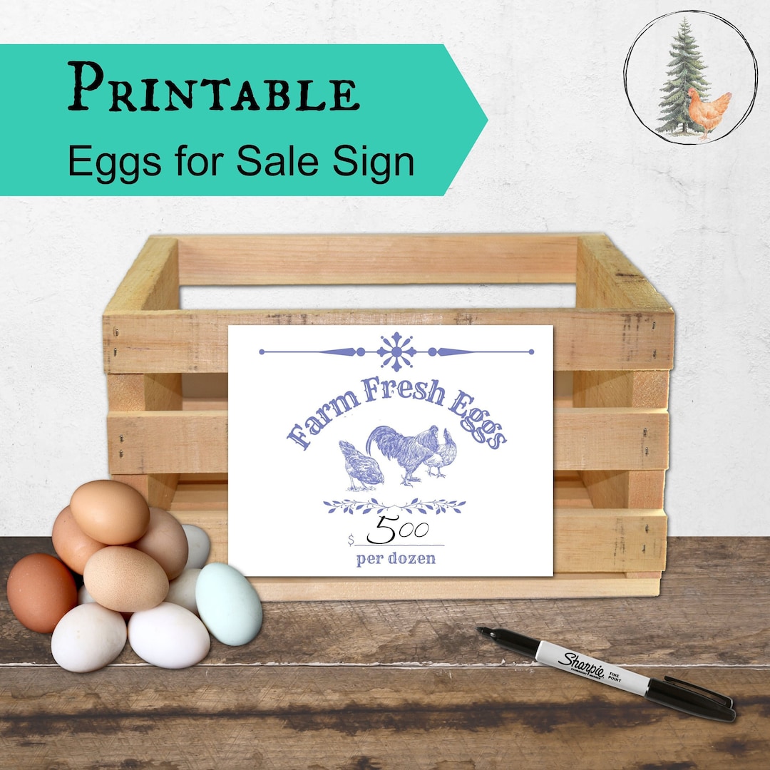 Vintage Blue Eggs for Sale Sign, Digital Download , Includes JPEG and ...